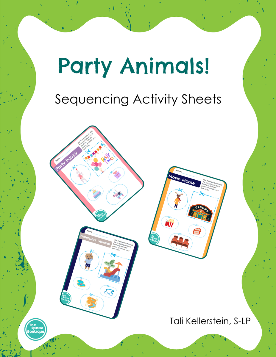 Party Animals! Sequencing Activity Sheets – The Speak Boutique